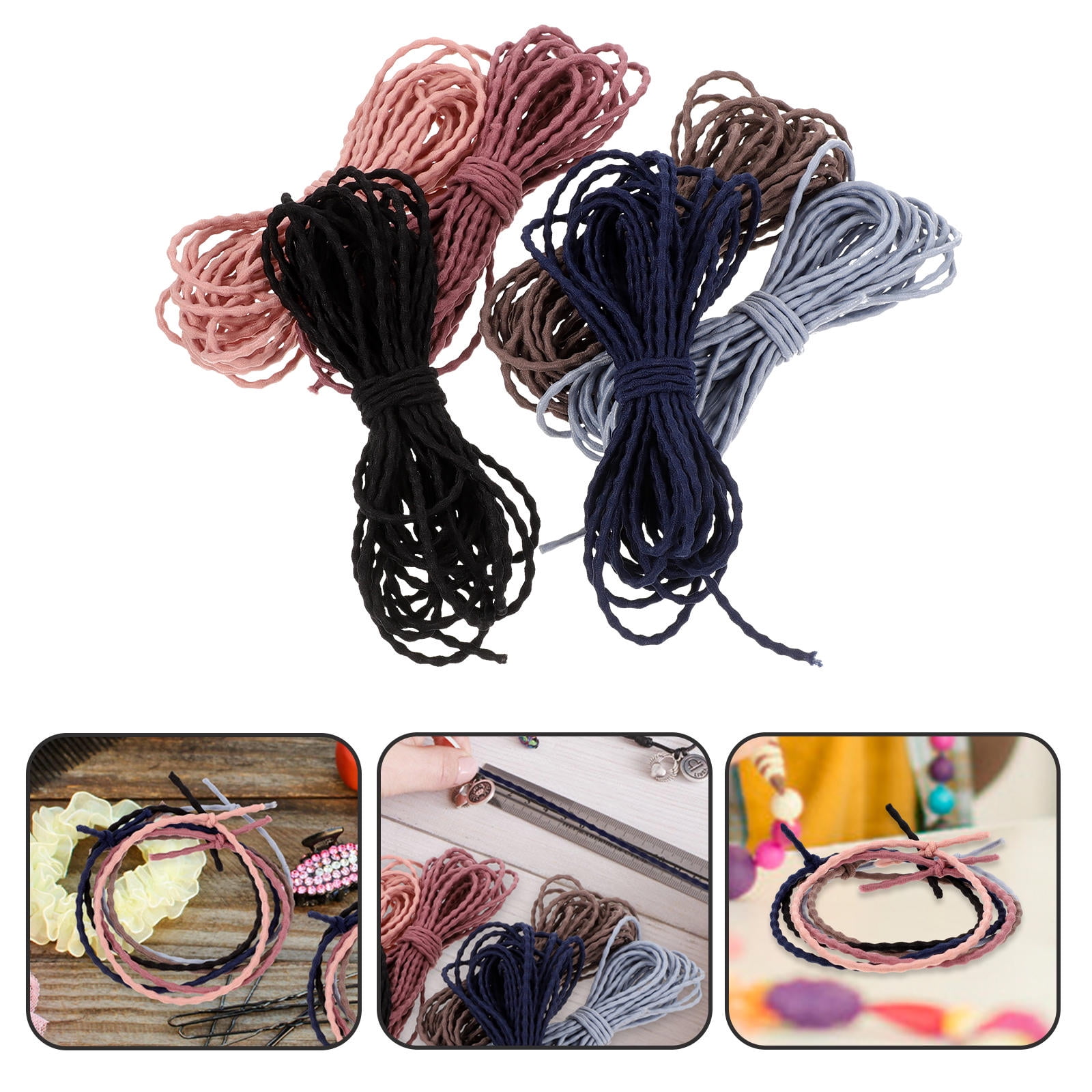 LEORX 6pcs Elastic Beading String Rubber Band for Jewelry Making Women ...