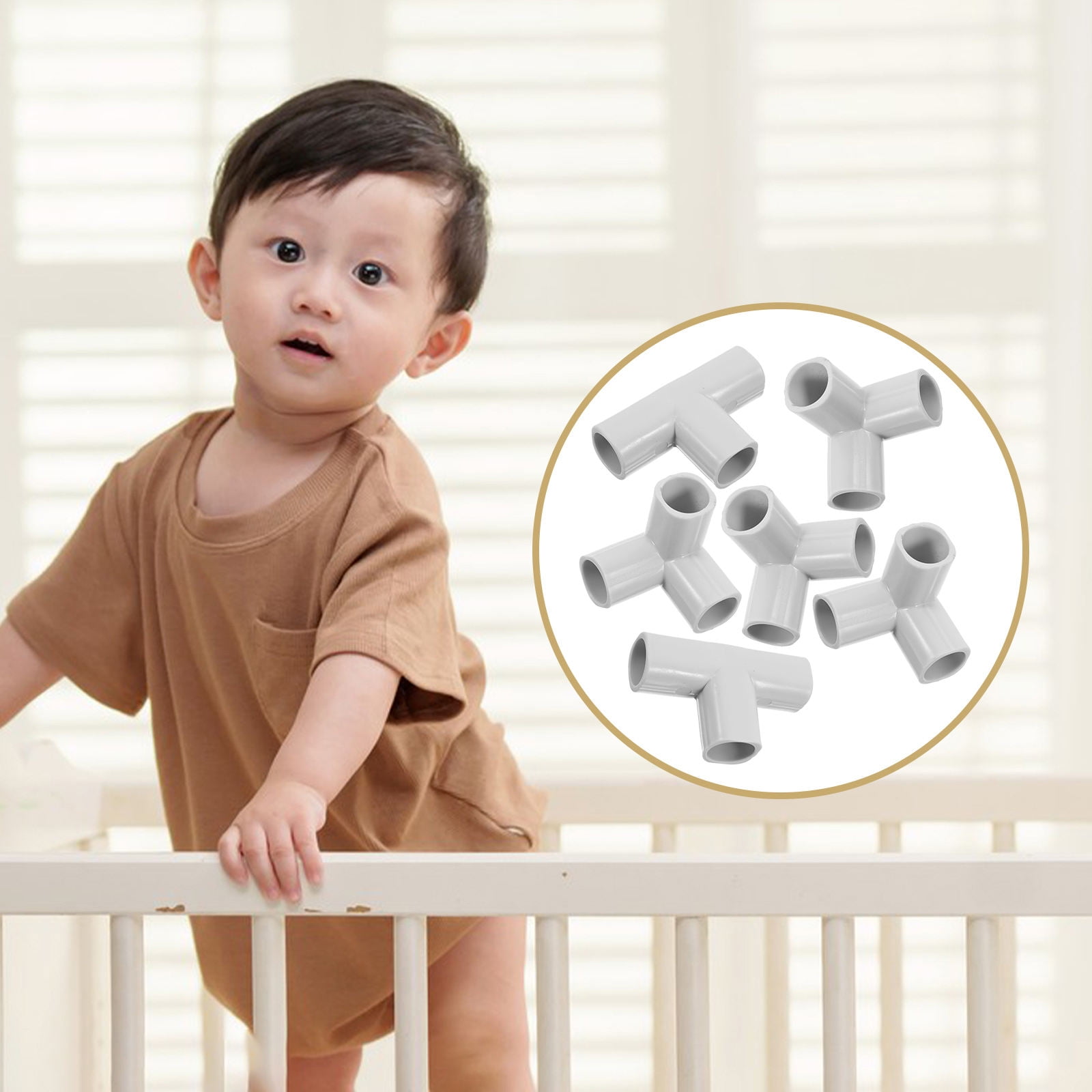 LEORX 6pcs Playpen Pipe Connector Accessories Toddler Playing Yard ...