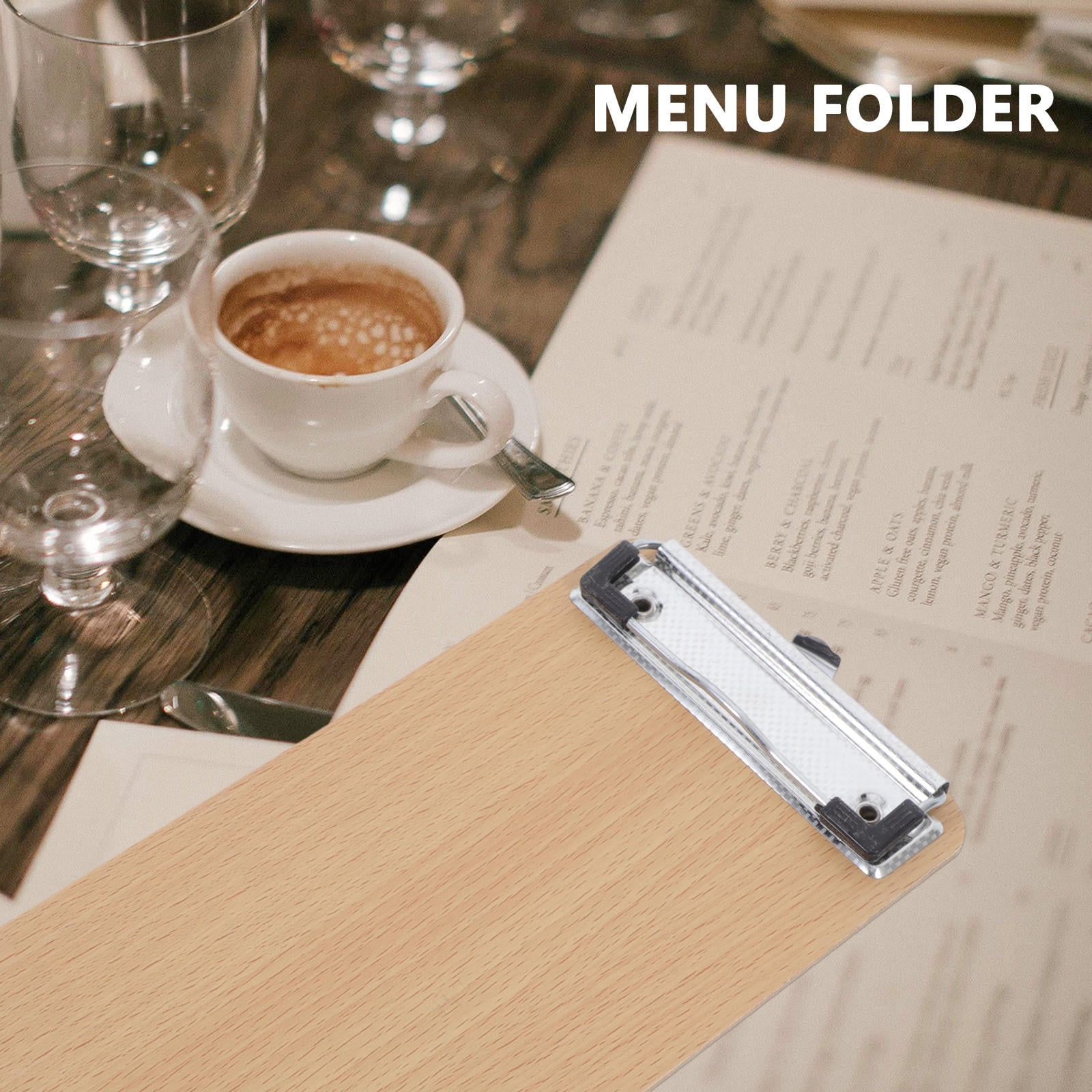 LEORX 6pcs Storage Clipboard Wooden Clipboards Khaki For Holding Menus ...