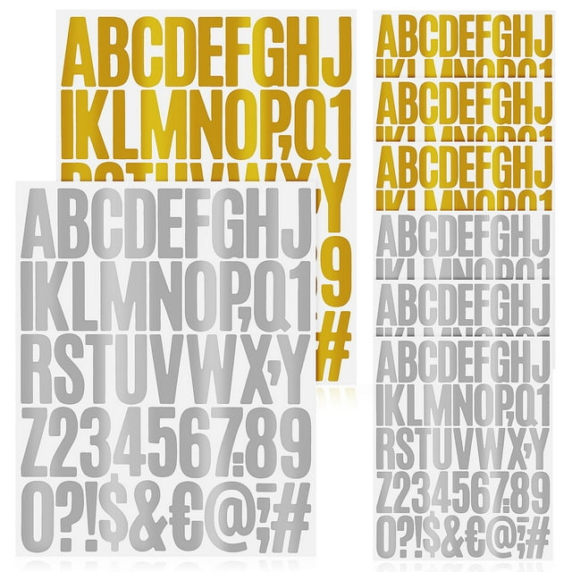 LEORX 8 Sheets Script Letter Stickers Silver Paper For Craft Projects ...