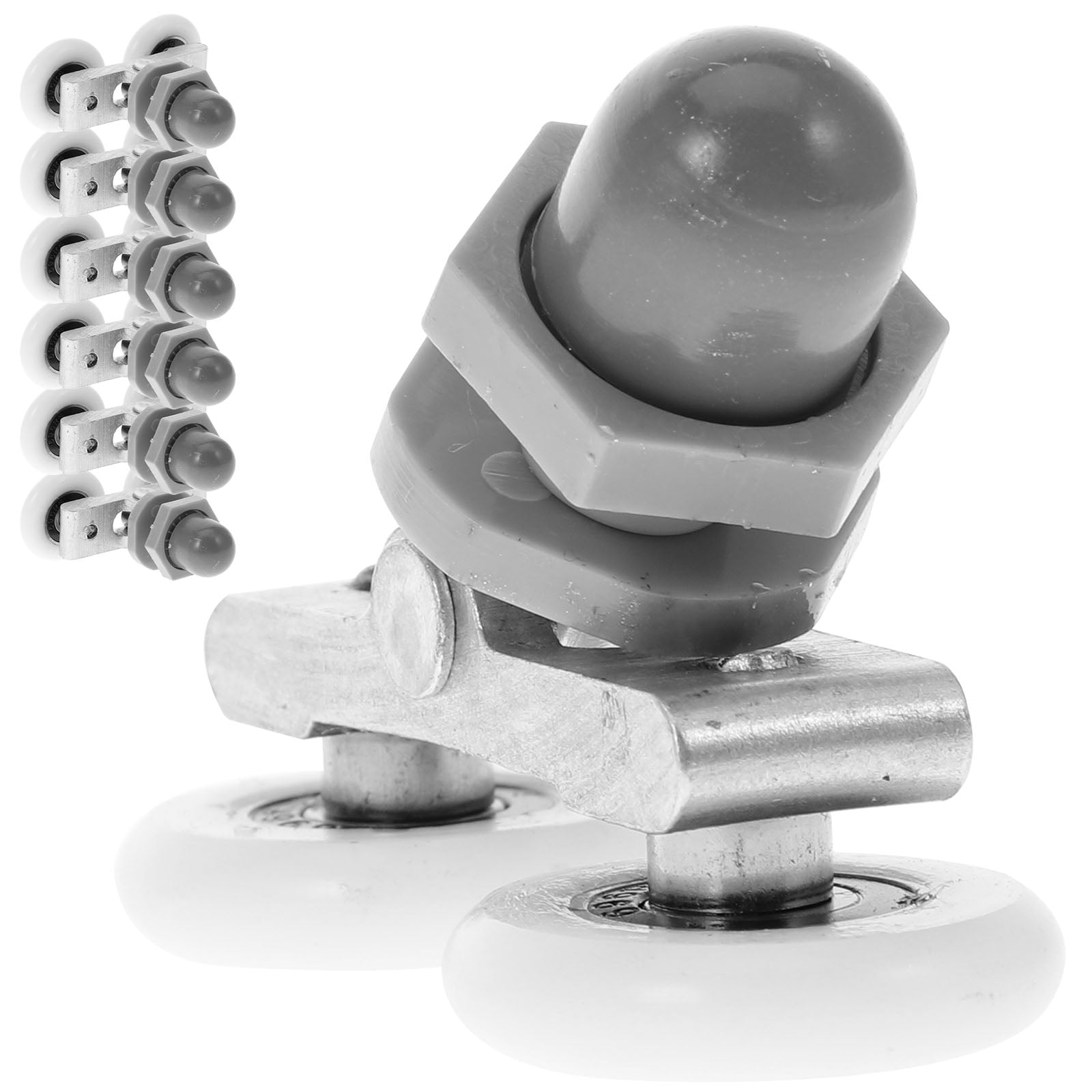 LEORX 8PCS Bathroom Shower Wheel Silver Double Wheels Smooth Running ...