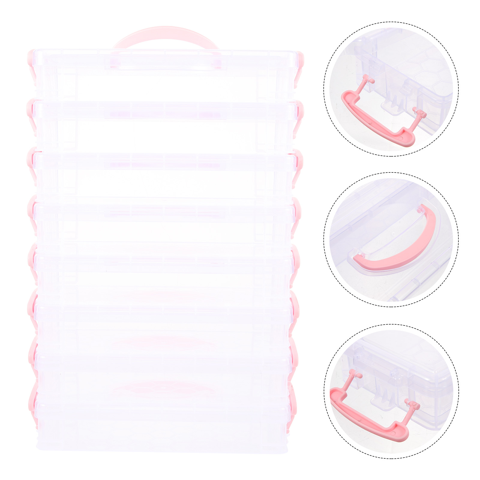 LEORX 8Set Plastic Organizer Box Stackable Storage for School and ...