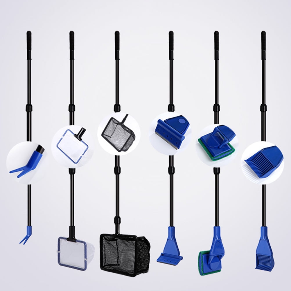 LEORX Aquarium Cleaning Tools Set with Fish Net Spoon Net Sponge Brush ...