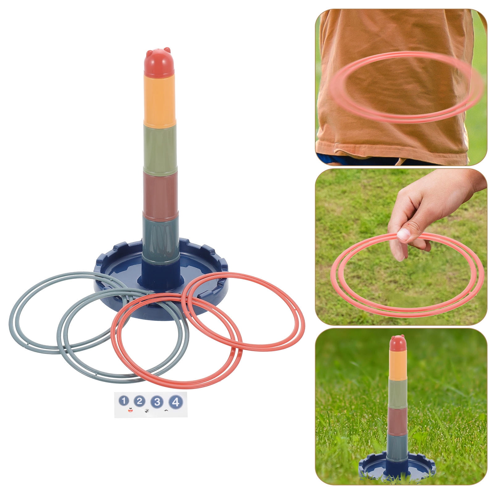LEORX Assorted Color Stacking Toys for Kids Plastic Interactive Rings Tossing Game Developmental ...