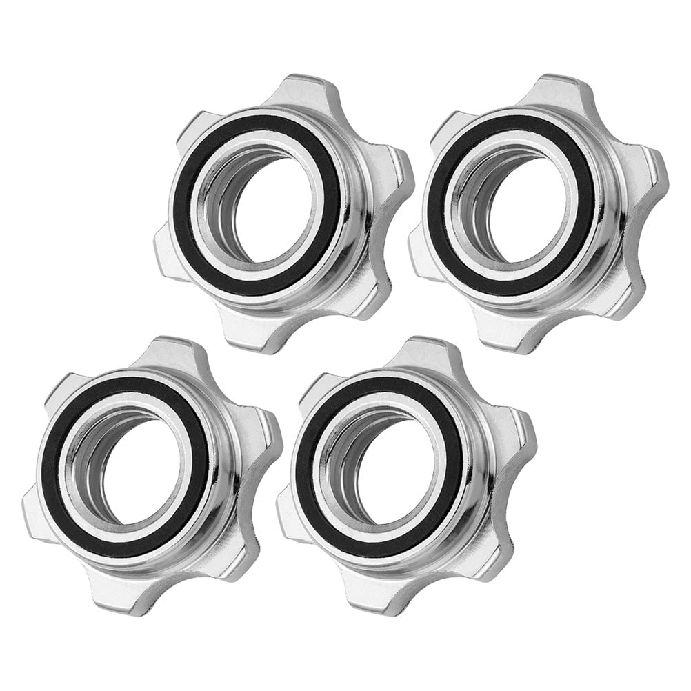 LEORX 4Pcs Barbell Fixing Nuts White Cast Iron Double Locking Collar ...