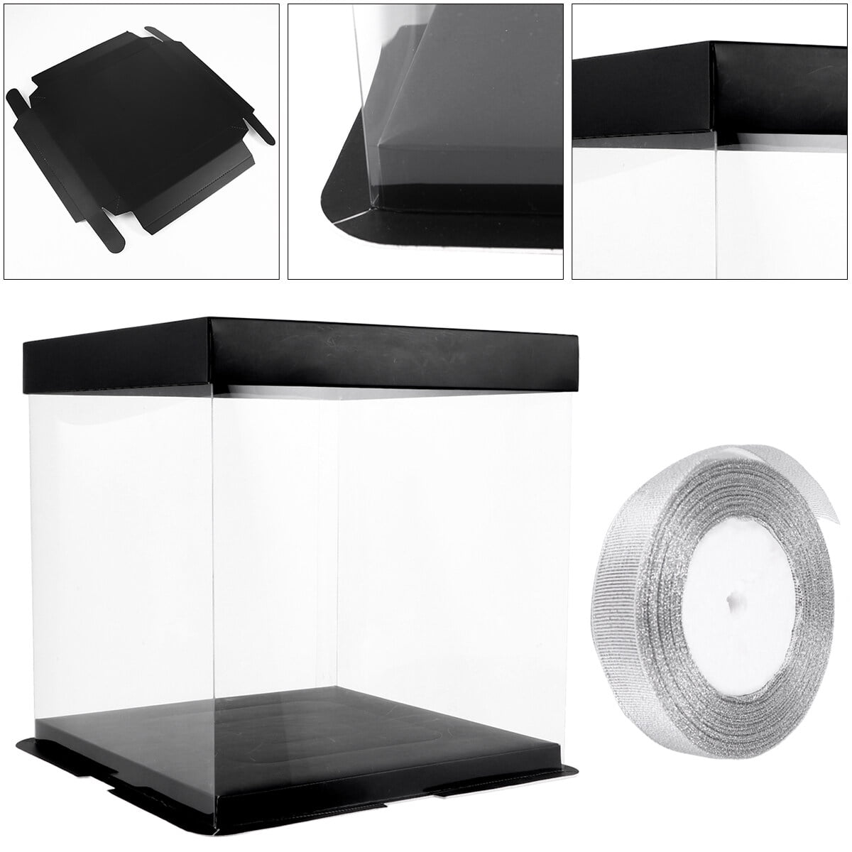 LEORX Birthday Cake Packing Box with Black Paper Cover for Storage Made ...