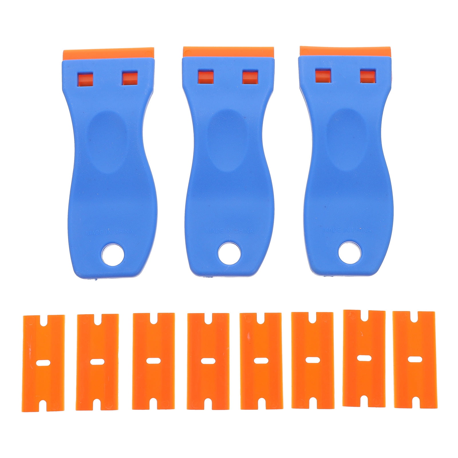 LEORX Blue Plastic Razor Scraper for Cleaning Use Safe Ergonomic Design ...