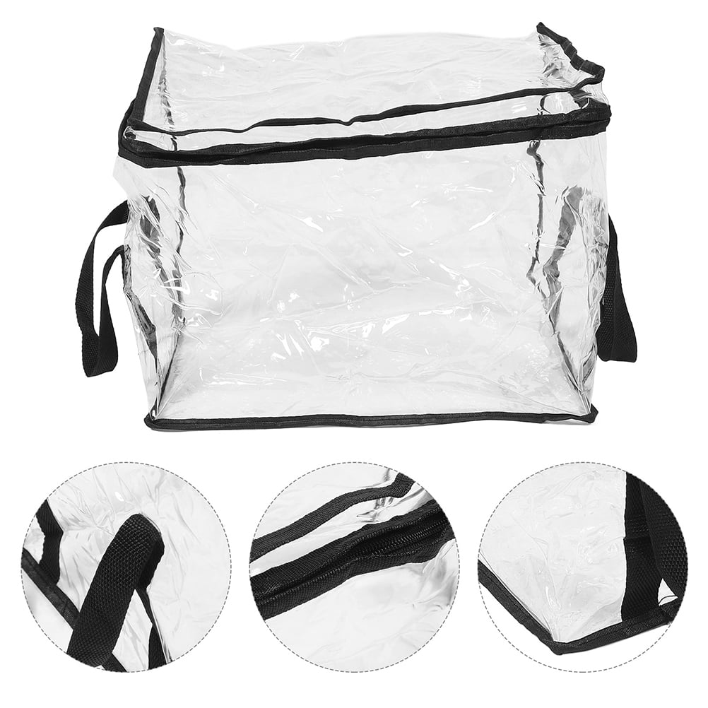 LEORX Home Organization Clear Bag Black PVC 1Pcs Book Storage Box ...