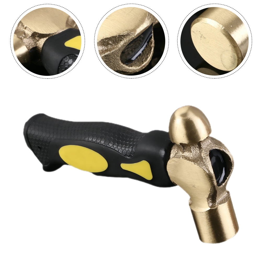 LEORX Brass Hammer for DIY with Mallet Heads 1Lb Great for Flattening ...