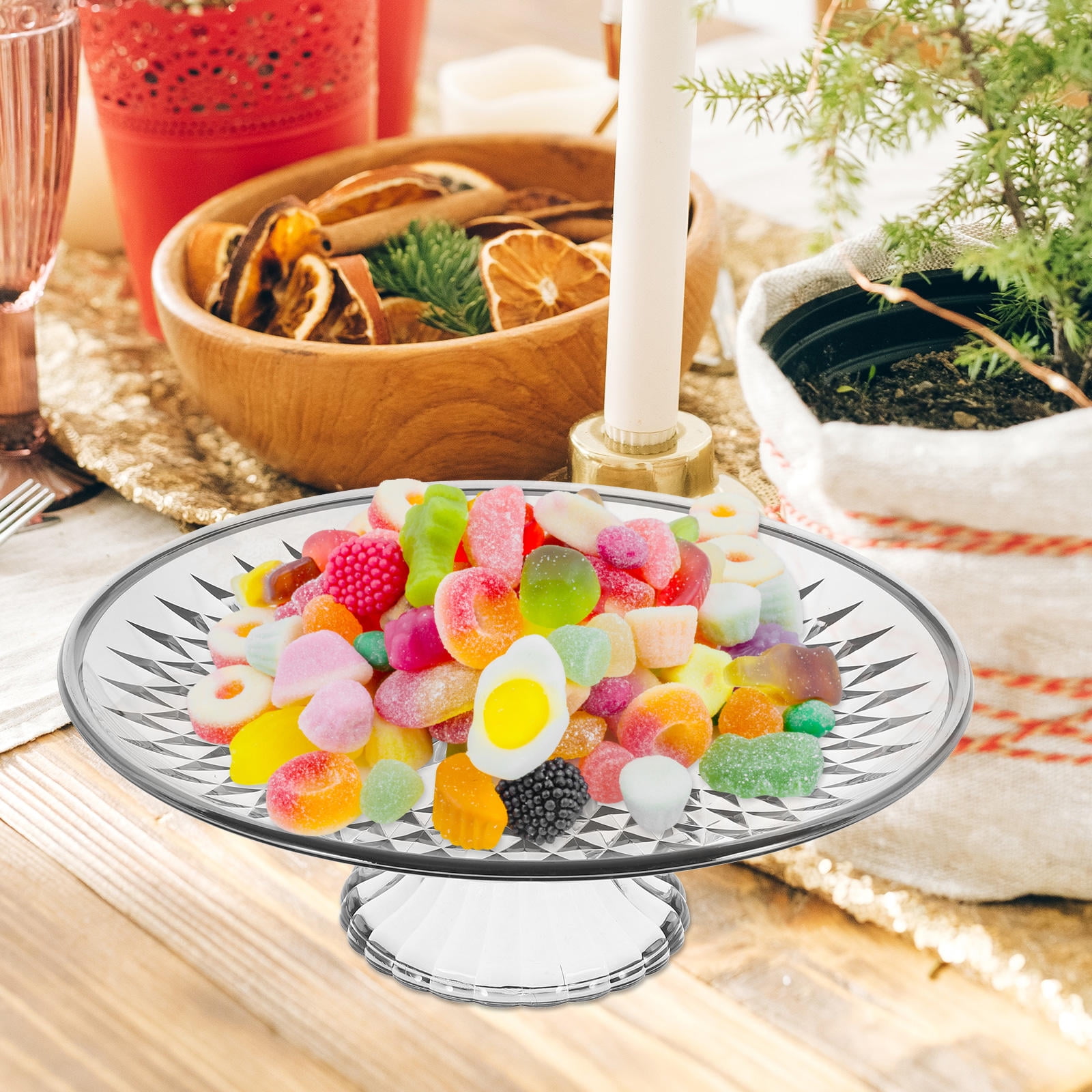 LEORX Cake Tray Fruit Serving Tray Acrylic Grey Fruit Display 1Set ...