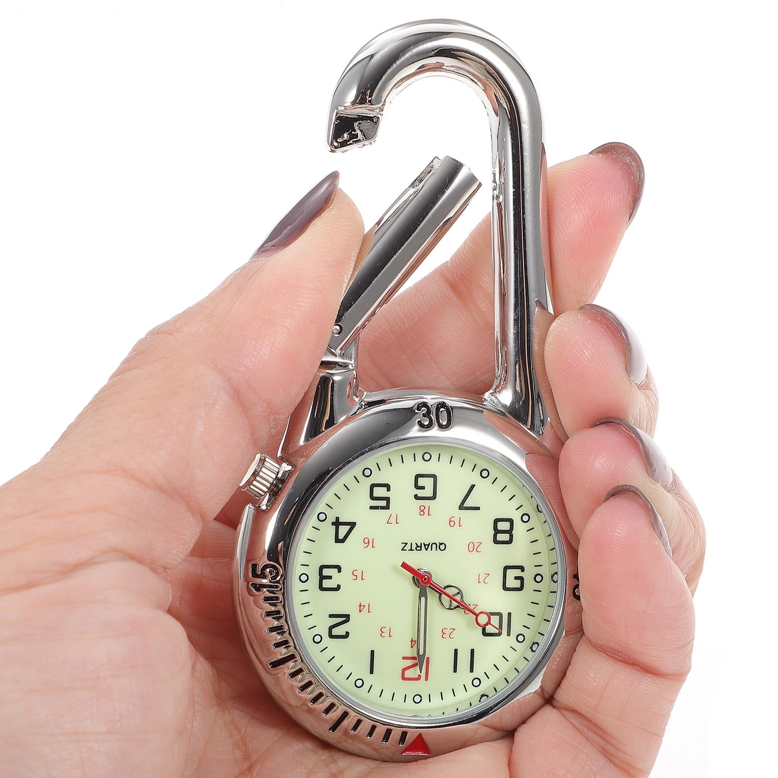 LEORX Carabiner Watches Glass Black with White Dial Easy to Read Dial ...