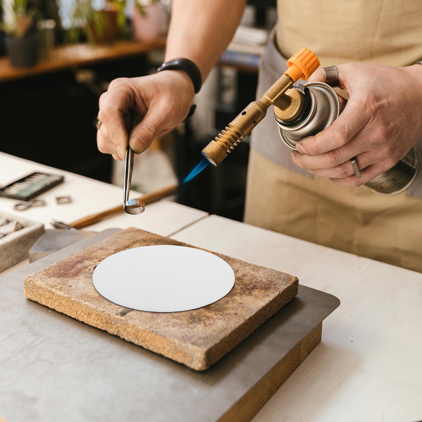 LEORX Ceramic Fiber Paper for Microwave Kiln 60Pcs White Round ...