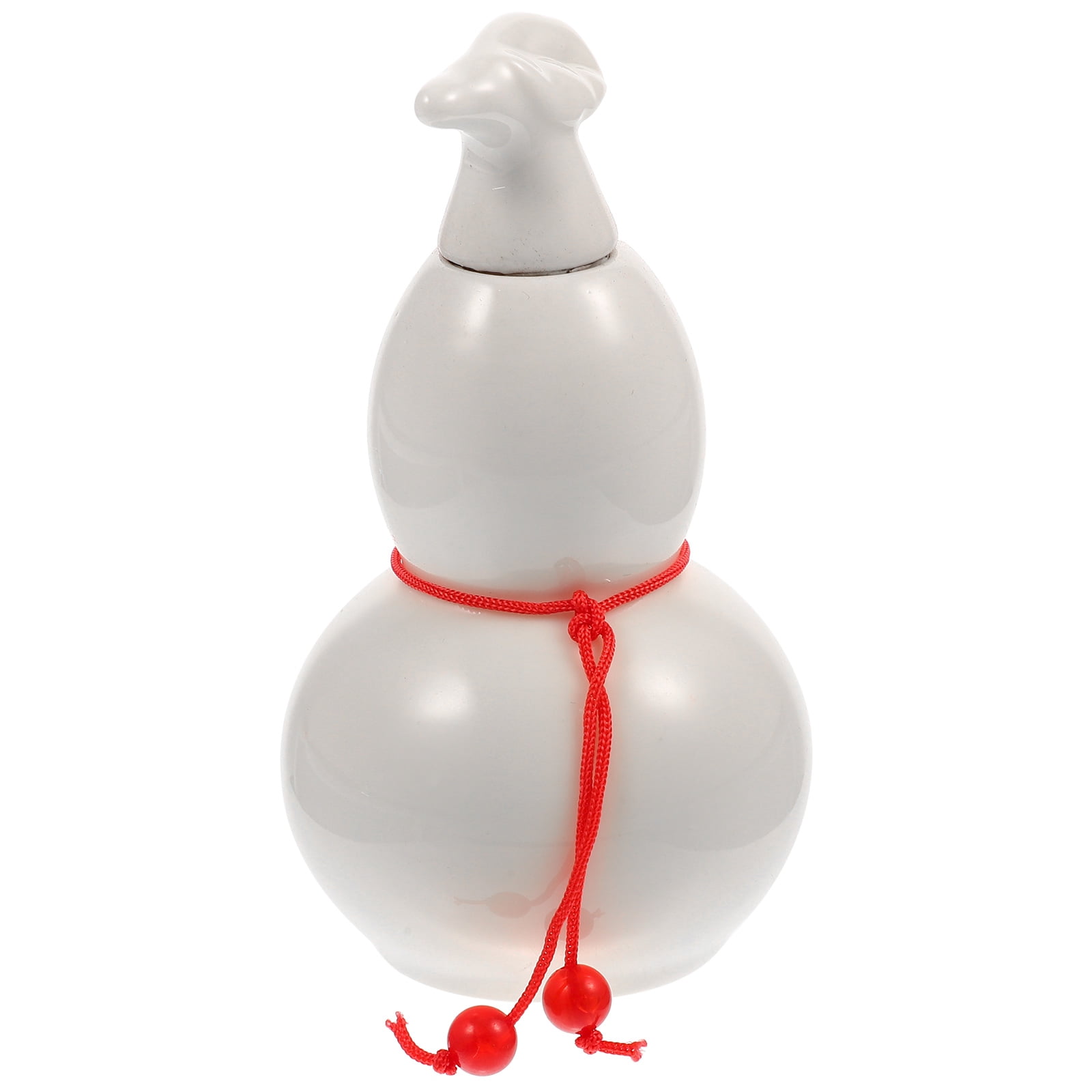 LEORX Ceramic Gourd Shaped Jar with Lid for Storage Color Smooth ...