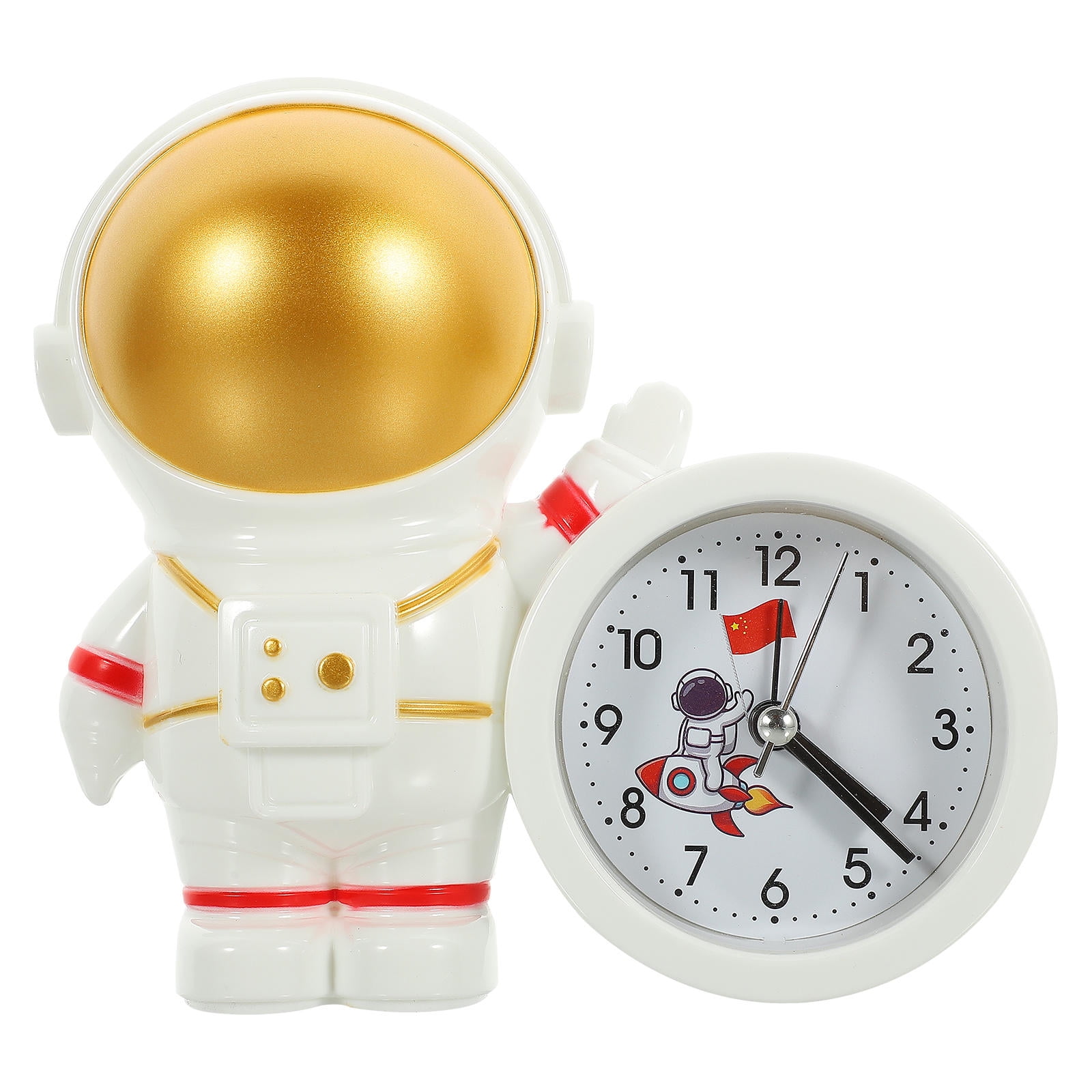 LEORX Chic Cute Clock Spaceman Clock Golden Alarm Function Office 1Pack ...