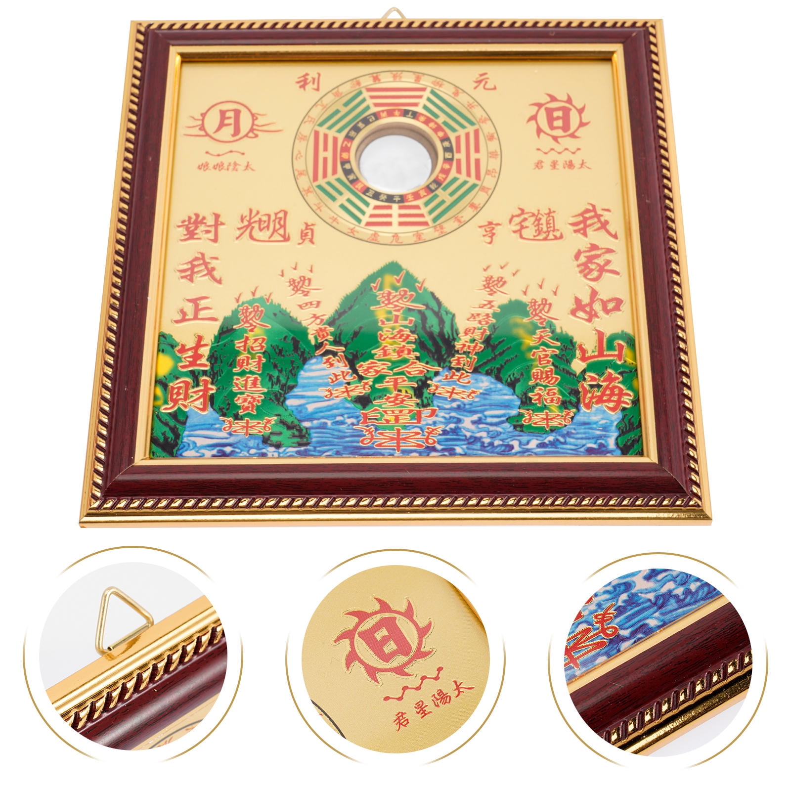 LEORX Chinese Bagua Ornament Decorative Mirror Feng Shui Blessing Decor ...