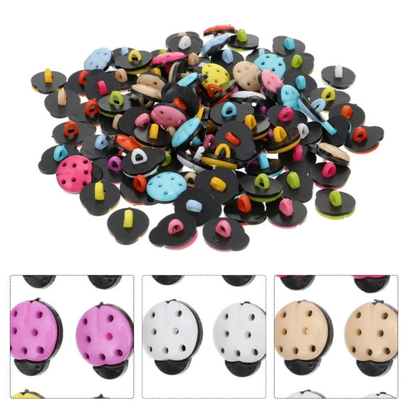 LEORX Craft Button 100Pcs Ladybug Shape for Sewing and Decoration ...