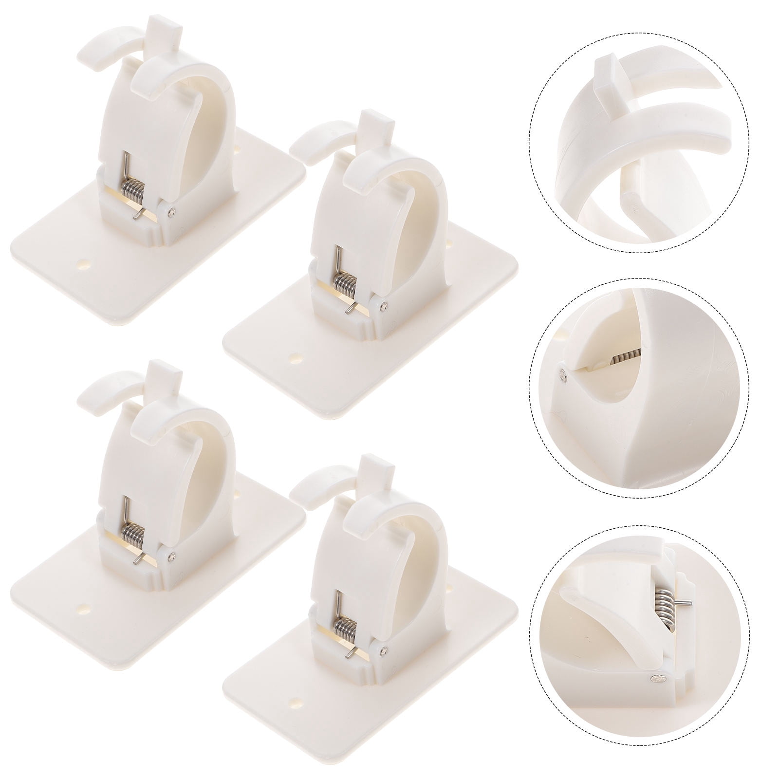 LEORX Curtain Rod Mounting Brackets White Metal Supporting Towel Bars ...