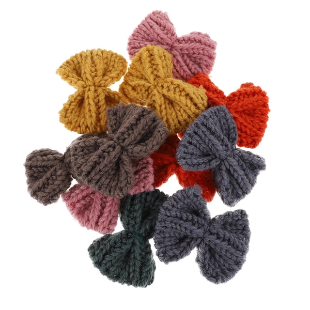LEORX DIY Accessories Assorted Color Yarn Bows for Girls 12Pcs ...