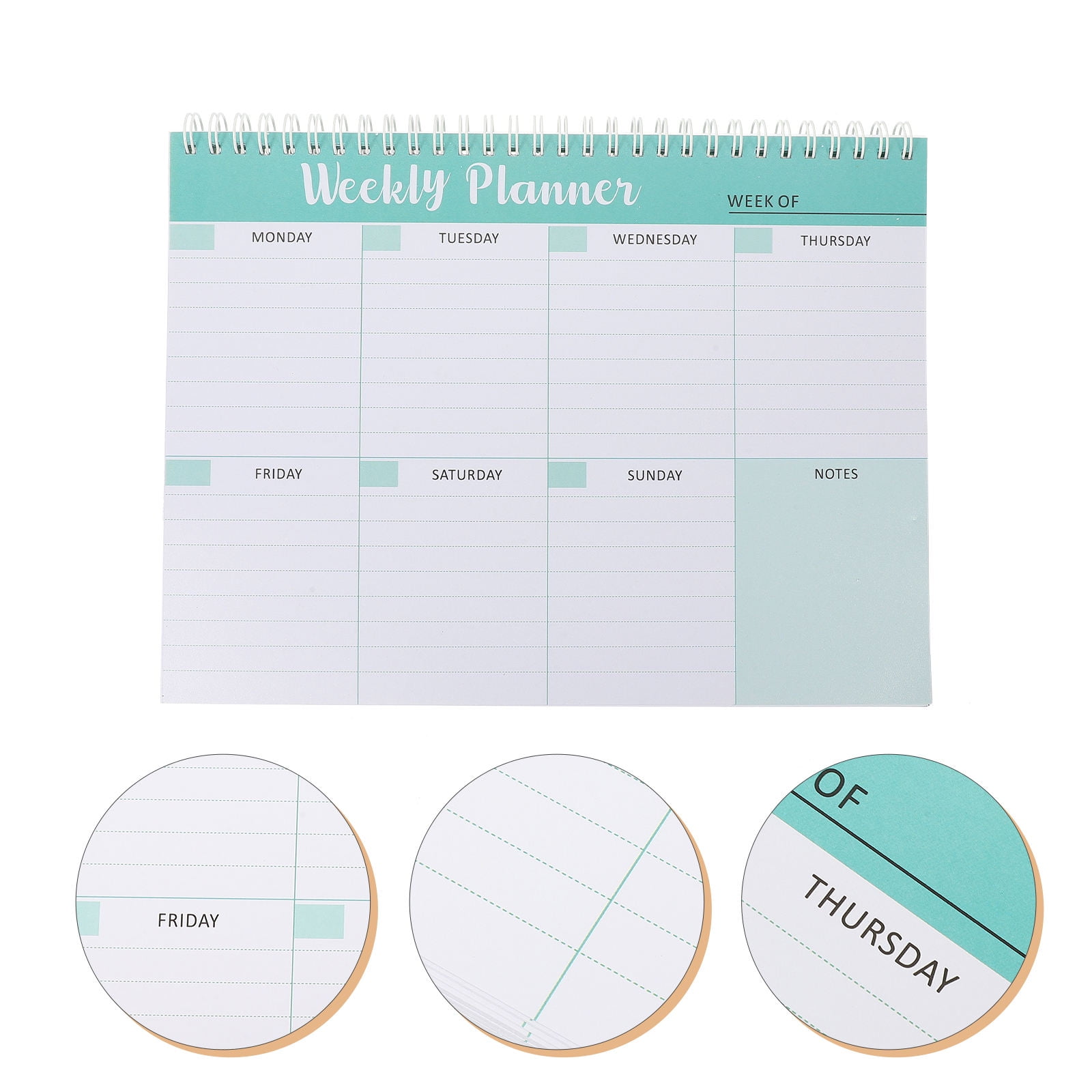 LEORX Daily Note Planner Study Plan Pad Rectangular White 1Set for ...