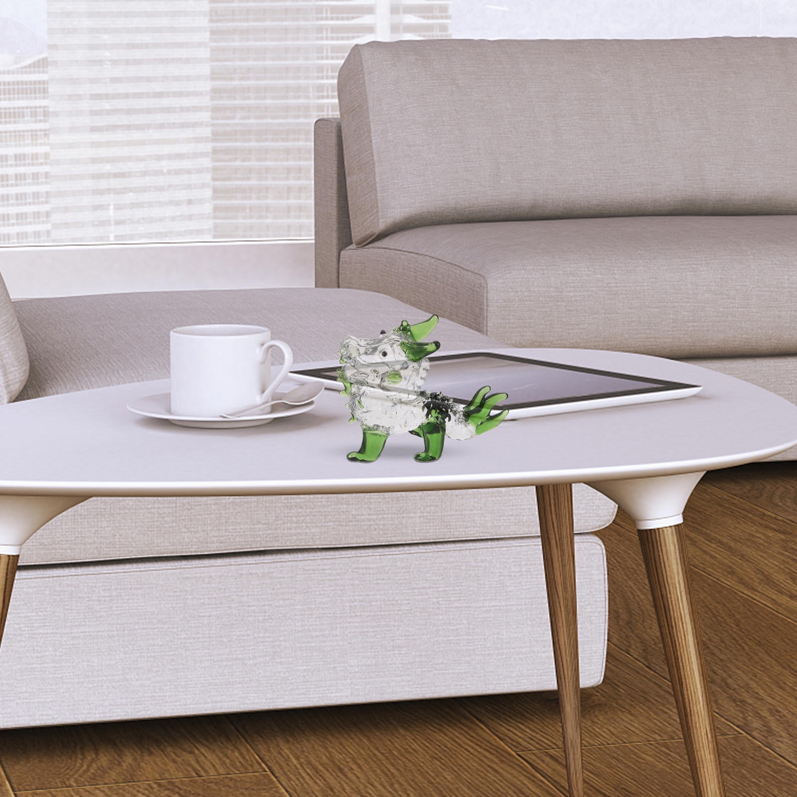 LEORX Desk Figurines Dragon Figurine White Crystal Micro Landscaping ...