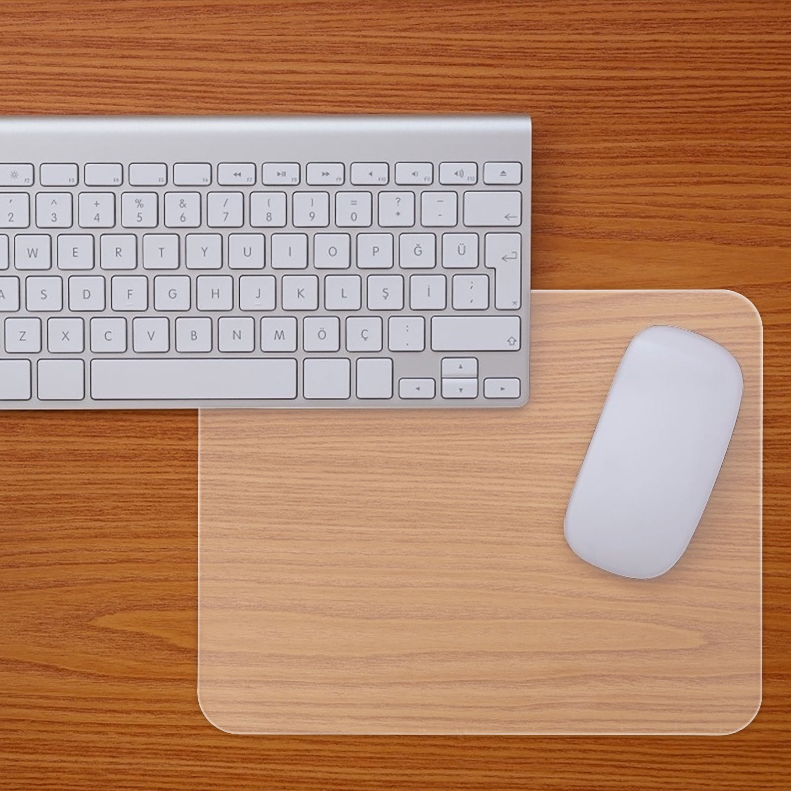 LEORX Desk Mouse Pad Modern Design Clear Glass Rectangle For Office Use ...