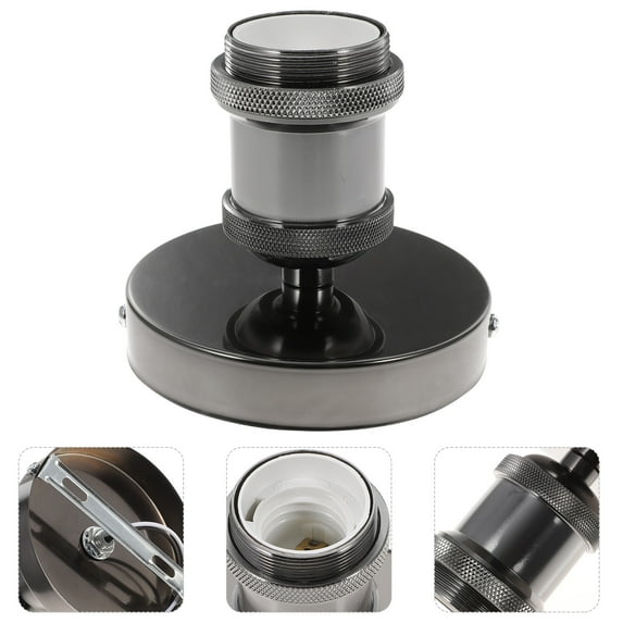 LEORX Dining Room Light Fixture E27 Light Socket Black Stainless Steel ...