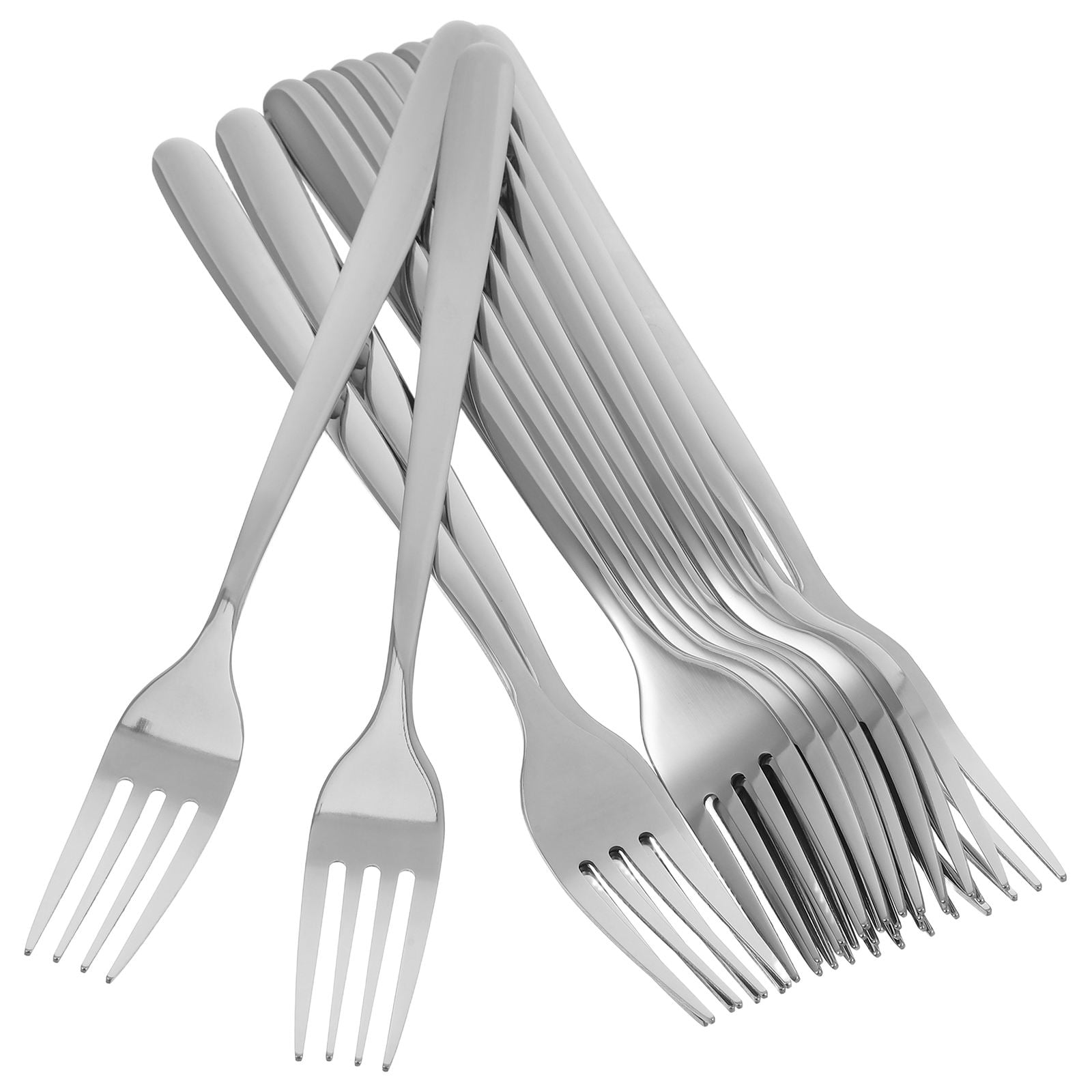 LEORX Dinner Forks Stainless Steel 12Pcs Contemporary Design Long Forks ...