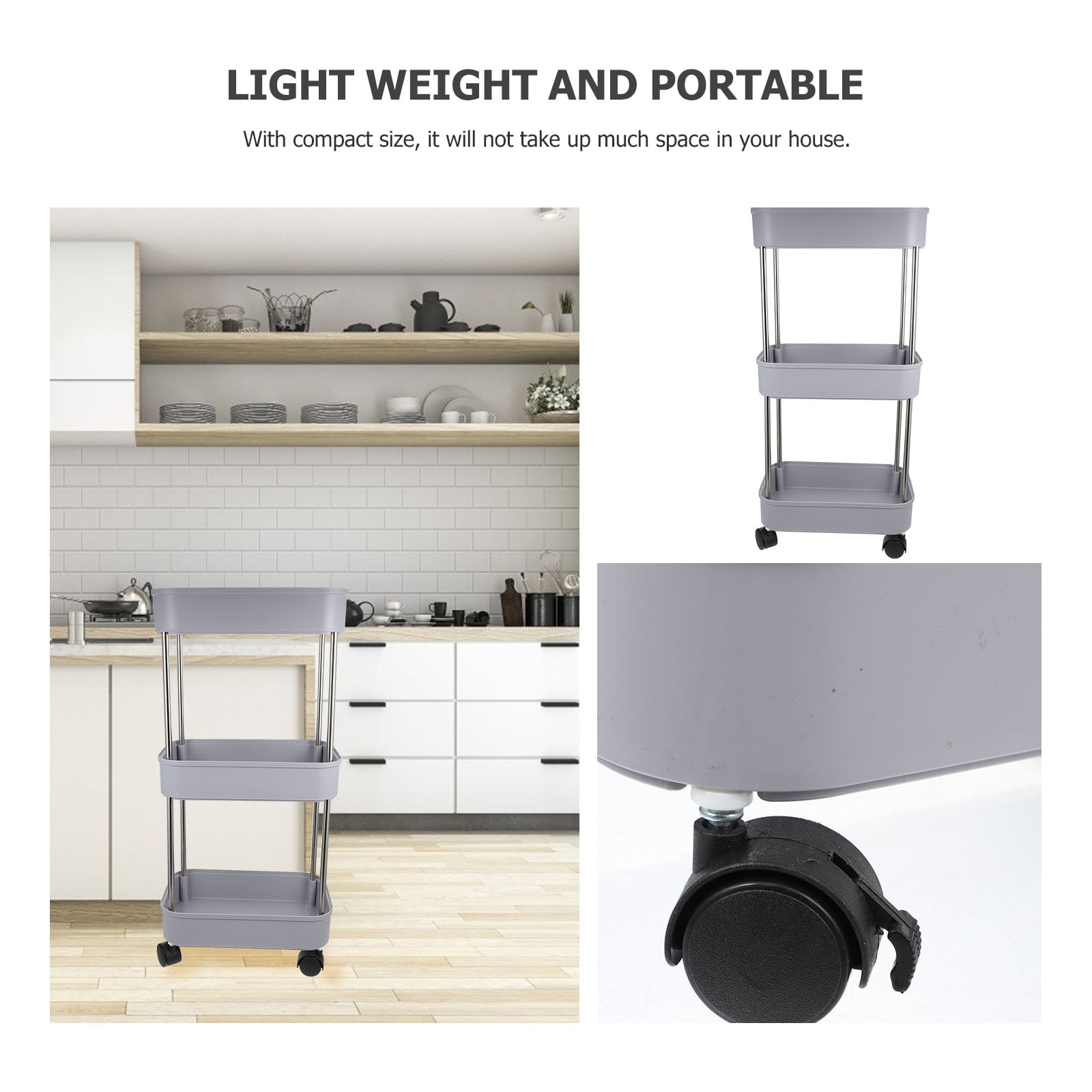 LEORX Dish Organizer For Countertop Plastic Grey Multi Layer Rack 1 Set ...