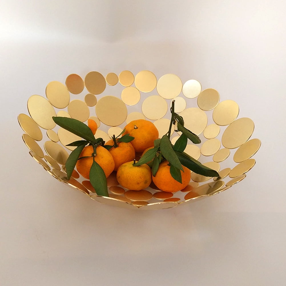 LEORX Elegant Golden Iron Fruit Basket for Fruit Storage and Display ...