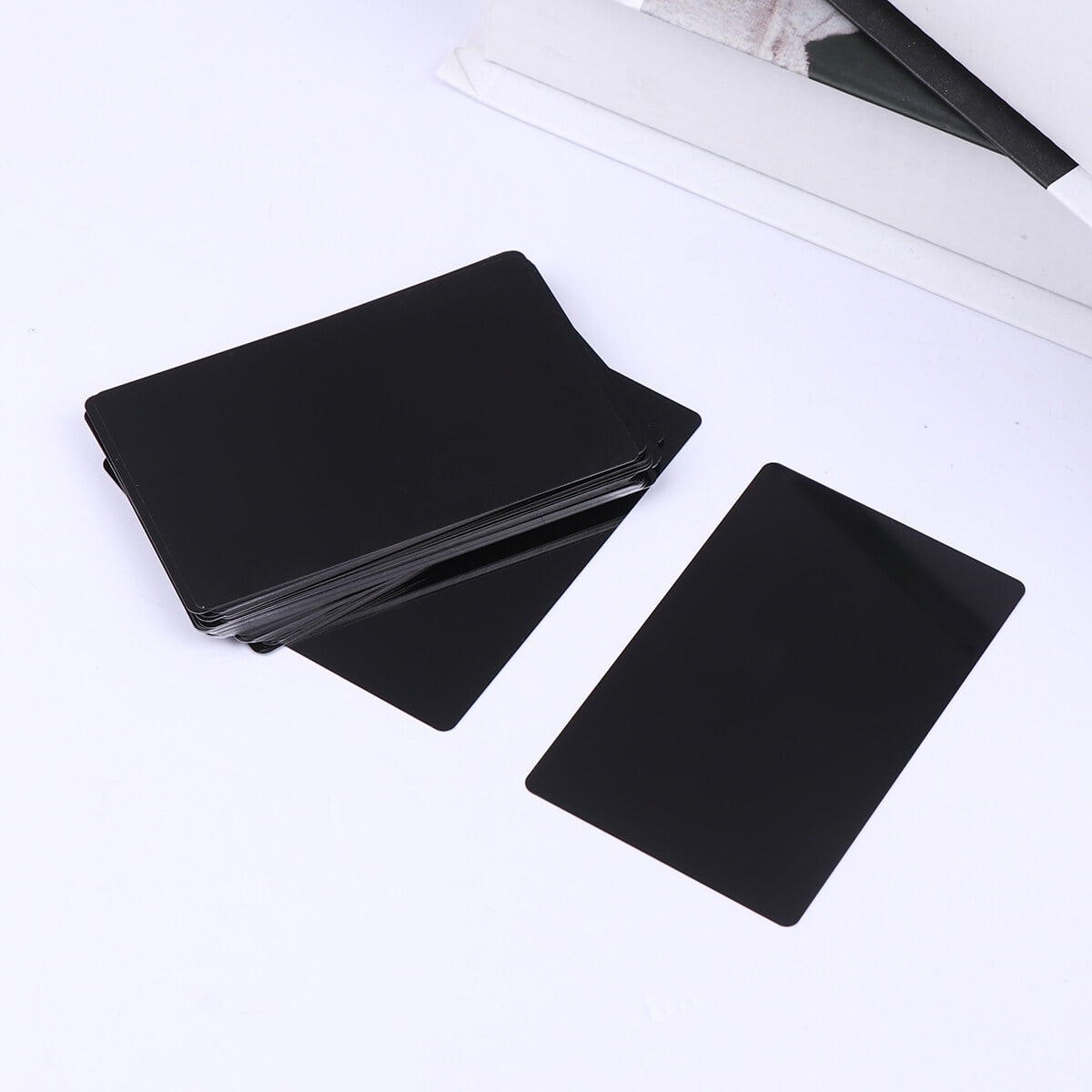 LEORX Engraving Blank Plate Business Cards Black Thin Aluminum 50Set ...