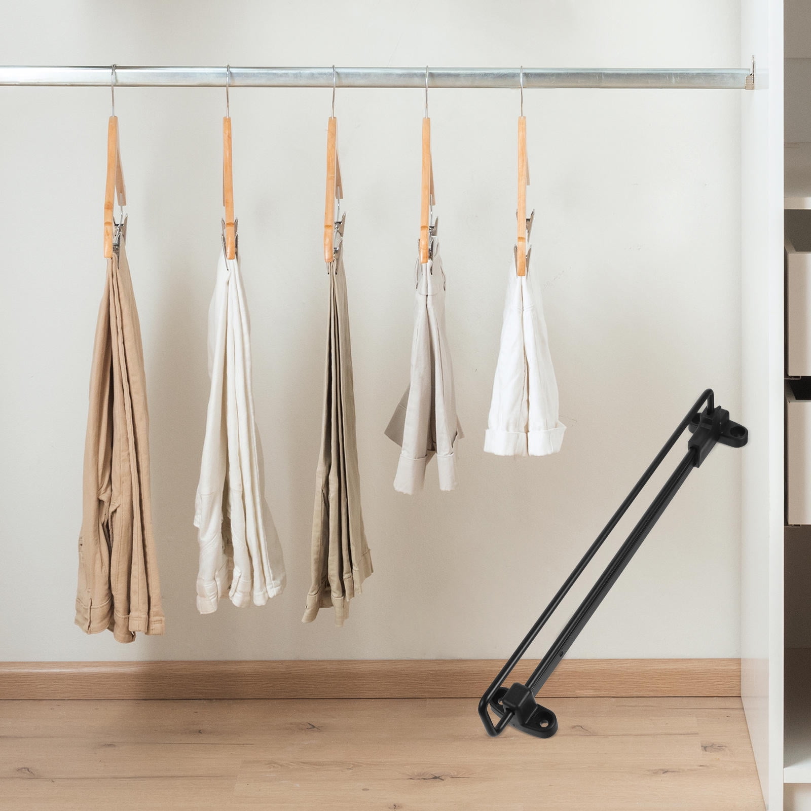 LEORX Extending Rail Heavy Duty Iron Clothes Rack for Closet Storage ...