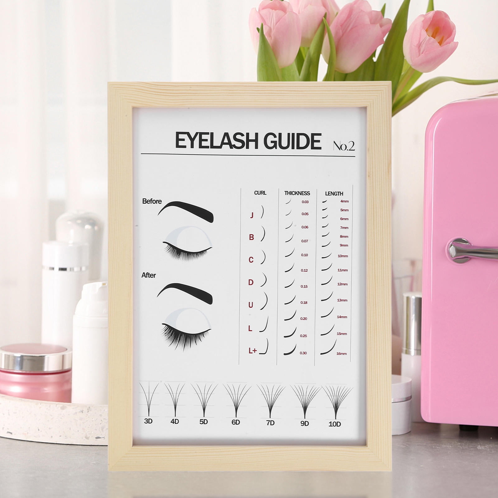 LEORX Eyelash Display Board Multi Wooden Eyelash Styles for Tabletop ...