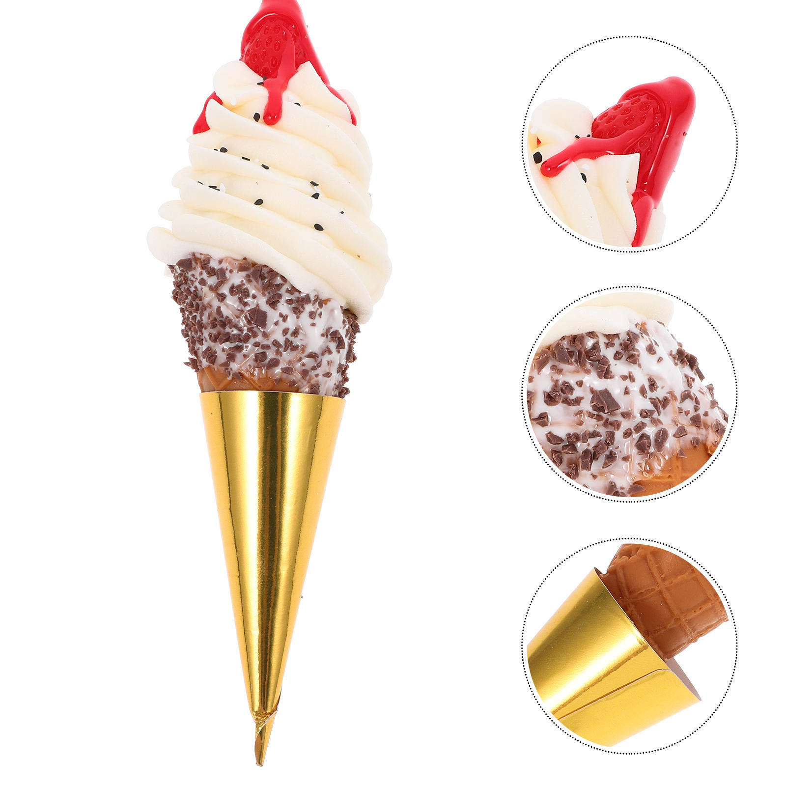 LEORX Fake Ice Cream Model PVC Display Accessory for Home Decor 1Set ...