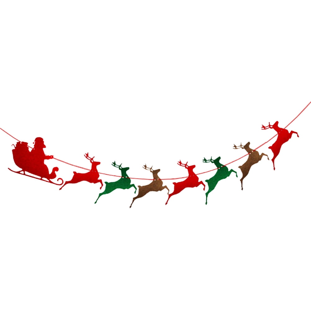 LEORX Felt Reindeer Decor Banner Assorted Atmosphere Enhancement for ...