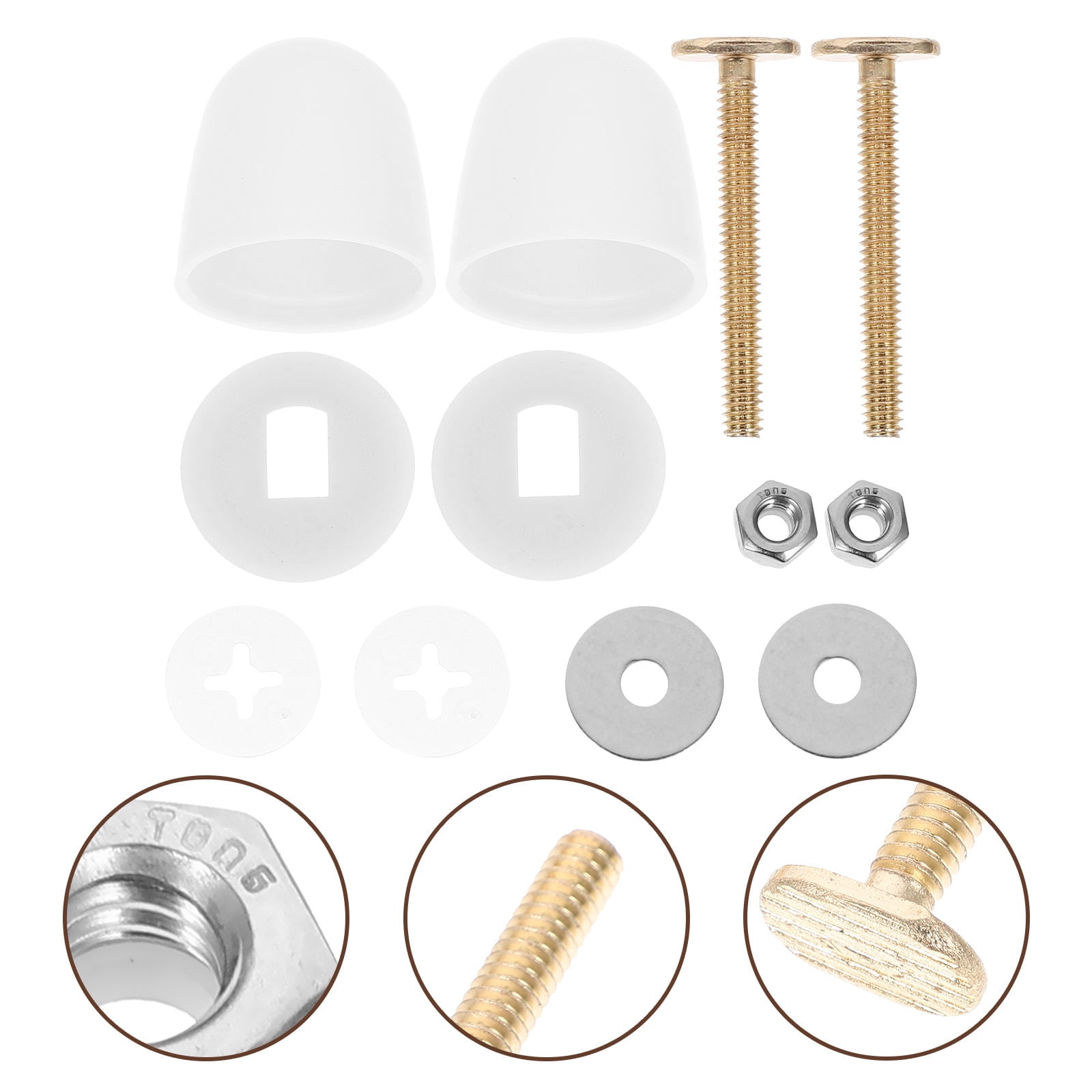 LEORX Floor Bolts and Caps Abs 1 Set for Bathroom Fittings T-Shape ...