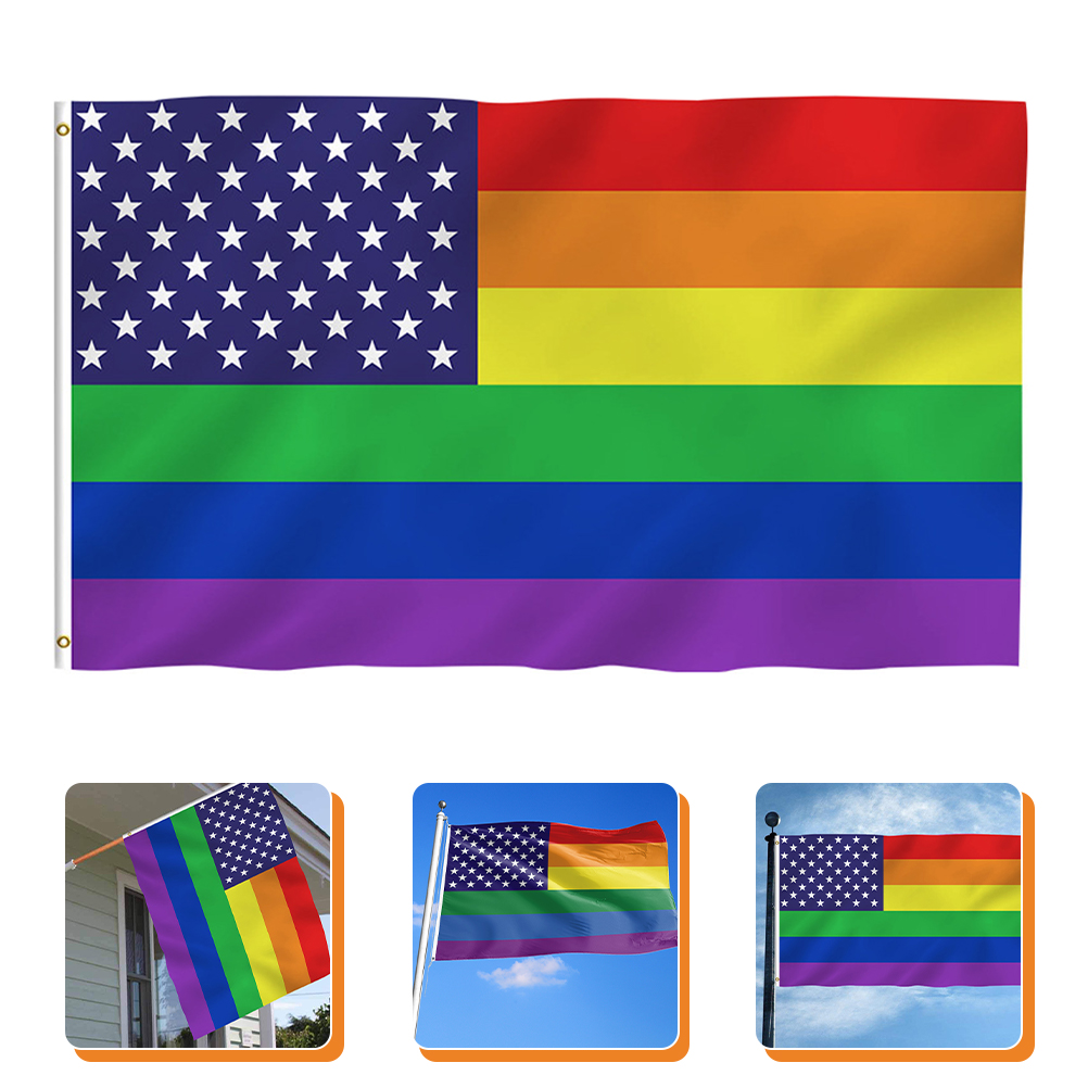 LEORX Funny Flag Rainbow Flag Multi Pongee for LGBTQ Community Parade ...