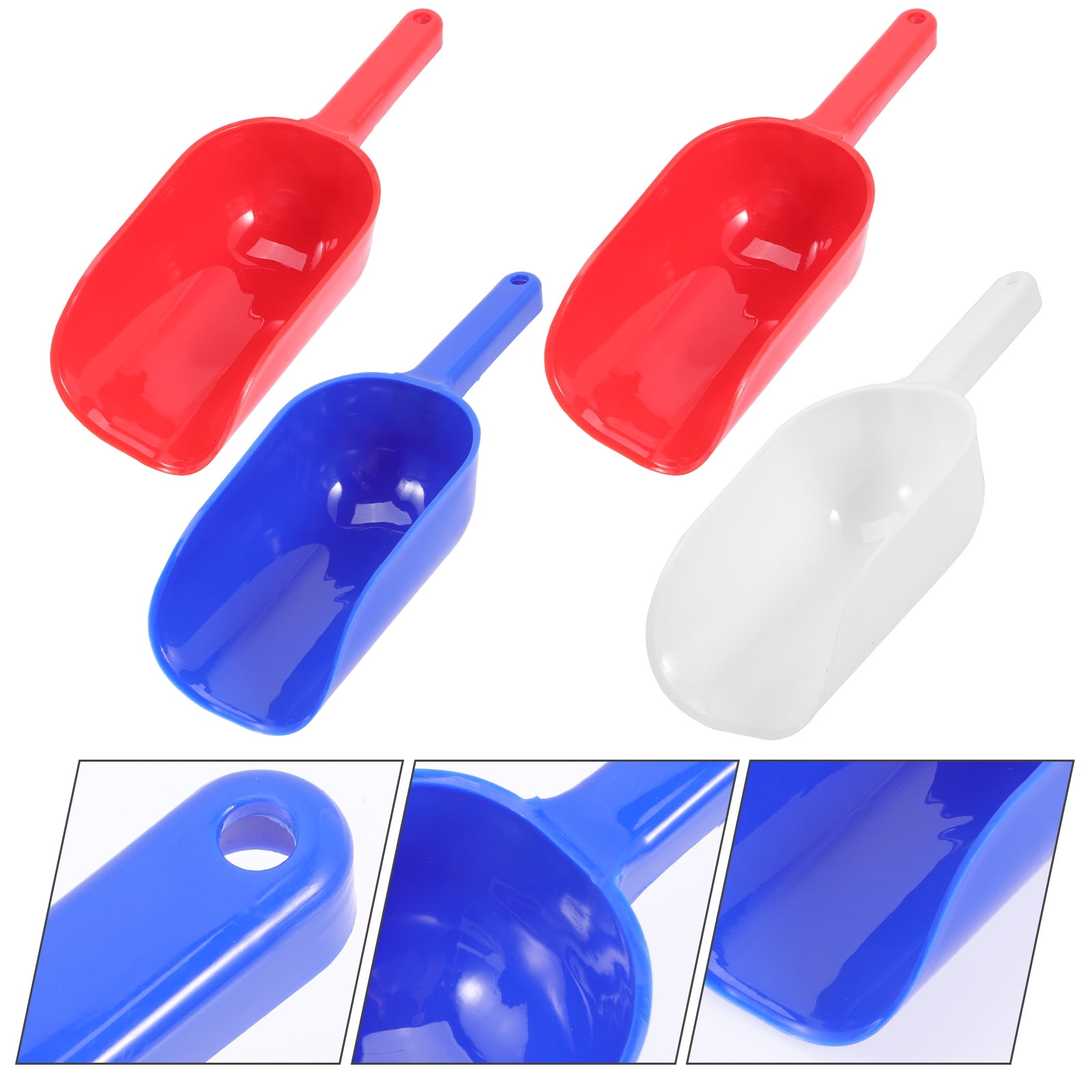 LEORX 4Pcs Assorted Color Plastic Shovels for Sand Digging and Pet Food ...