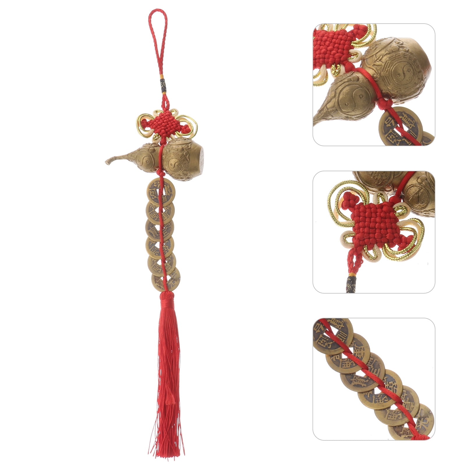 LEORX Gourd Figurine Copper Coin Gourd Pendant Golden Decorative 1Pcs ...