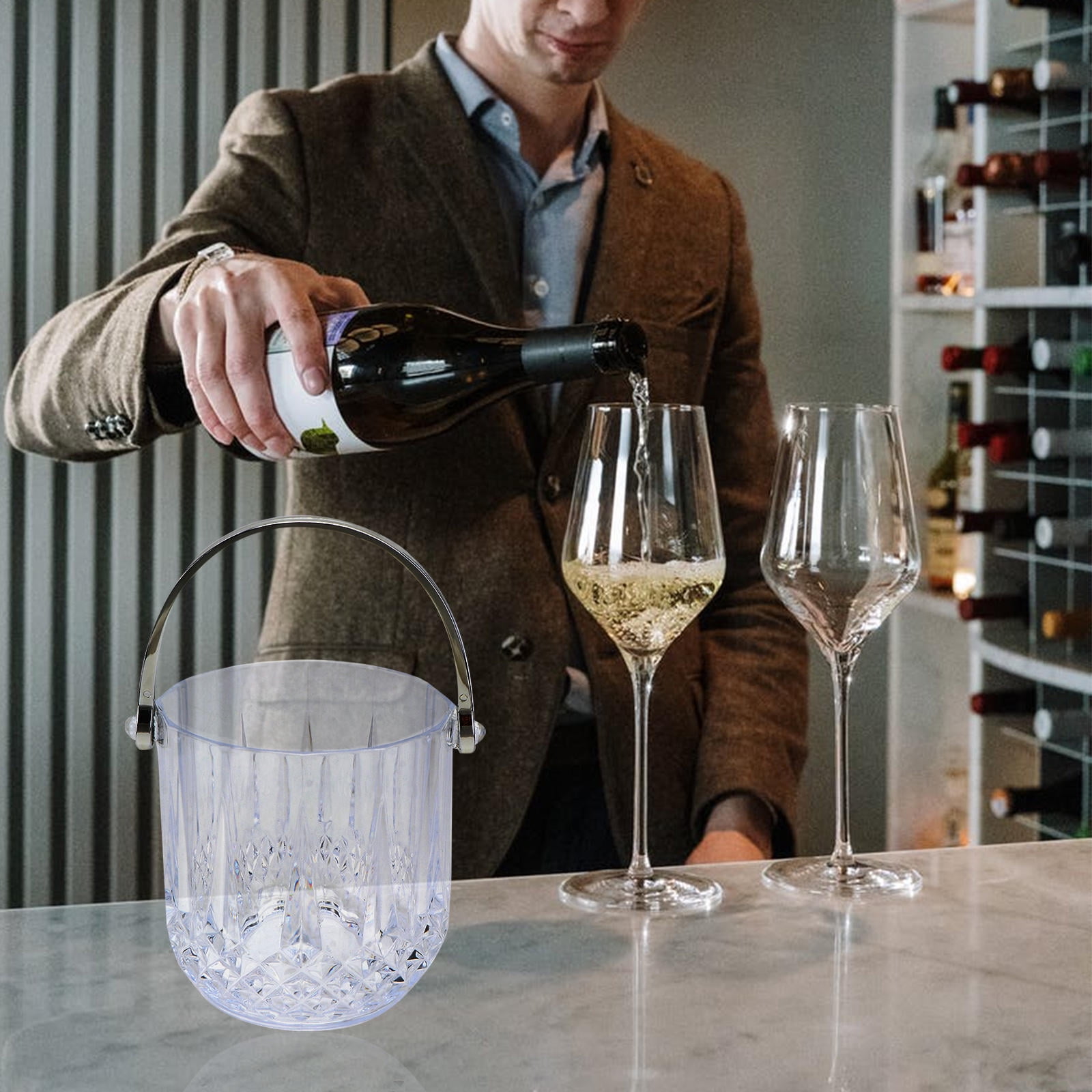 LEORX Ice Storage Barrels Ice Bucket Transparent Acrylic Storage 1Pc ...