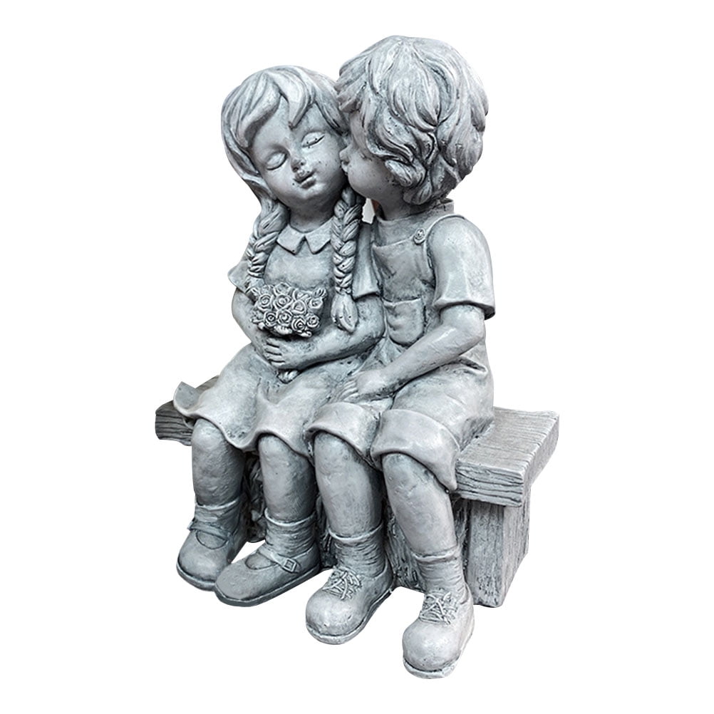 LEORX Kid Garden Statues Decorative Sculpture Resin Assorted Color ...