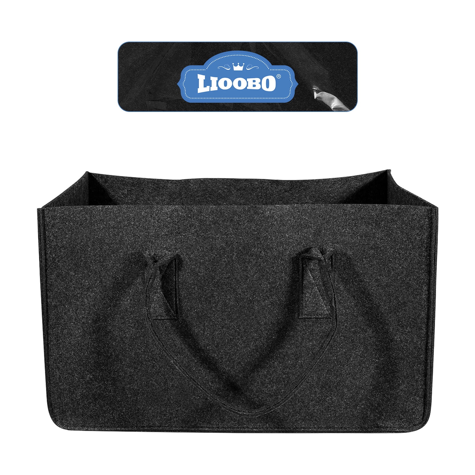 LEORX Black Felt Storage Bag with Large Capacity for Firewood and Logs ...