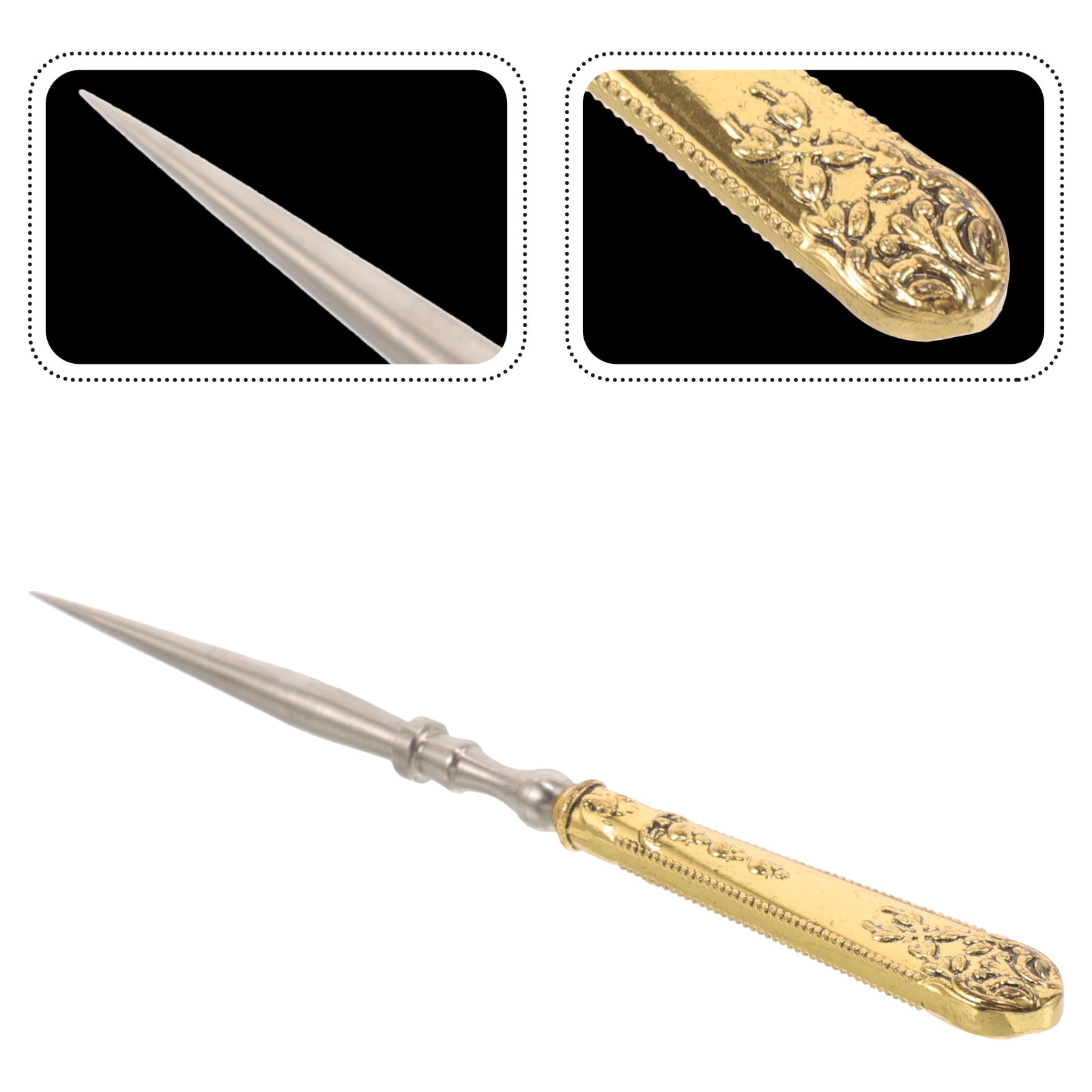 LEORX Leathercraft Stitch Awl Sewing Awl Golden Zinc Alloy 1Pack ...
