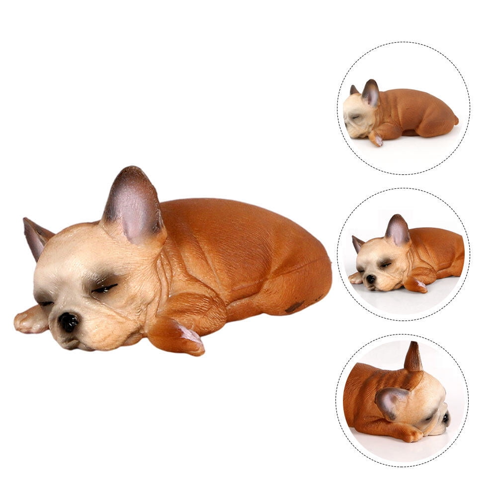 LEORX Life Like Bulldog Figurine Plastic Dog Figure Ornament 1Set ...