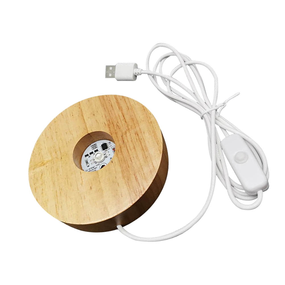 LEORX Light Display Base Rectangular Wood Lighted Display Stand Decor ...