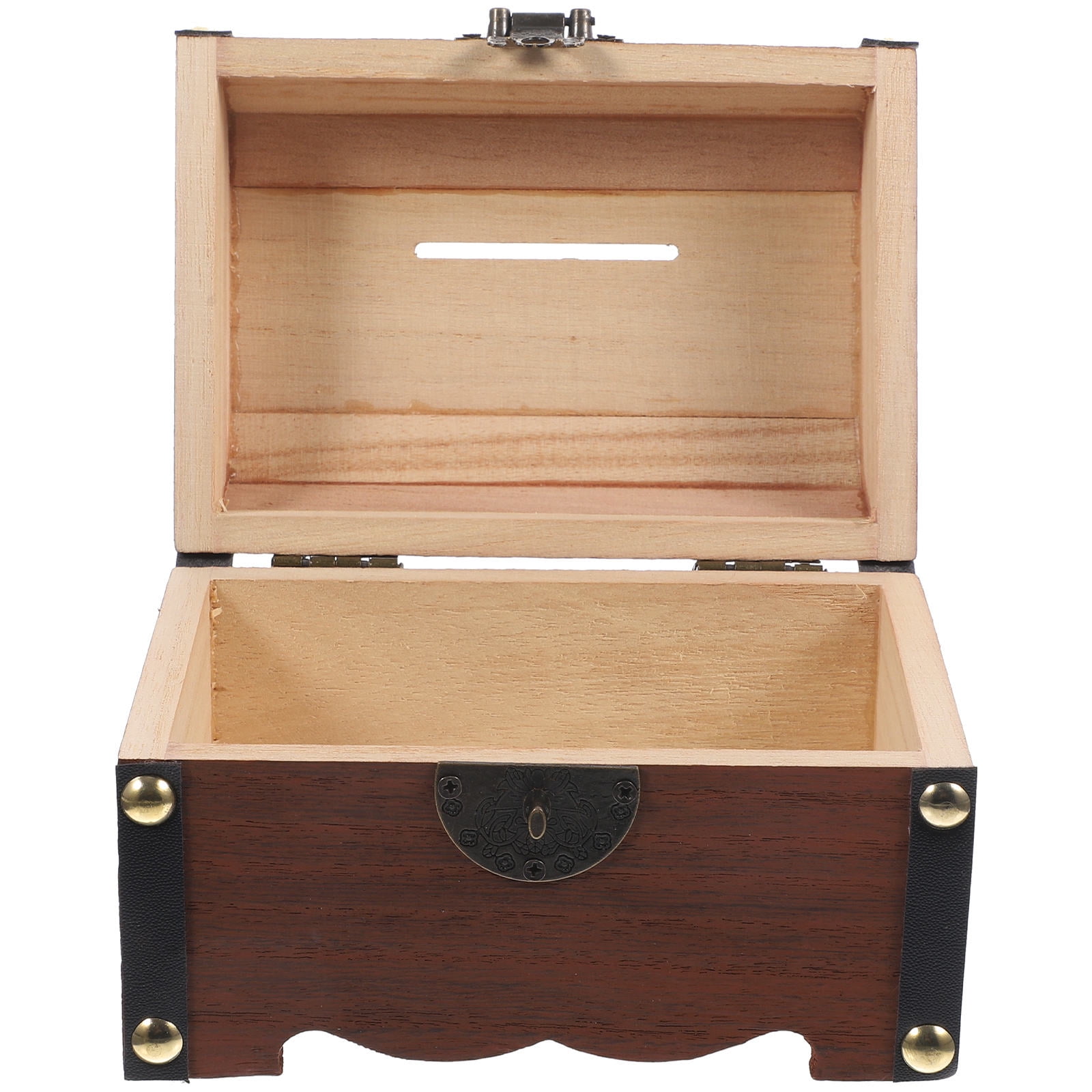 LEORX Lockable Wooden Storage Box With Lock For Home Decor Golden 1Pcs ...