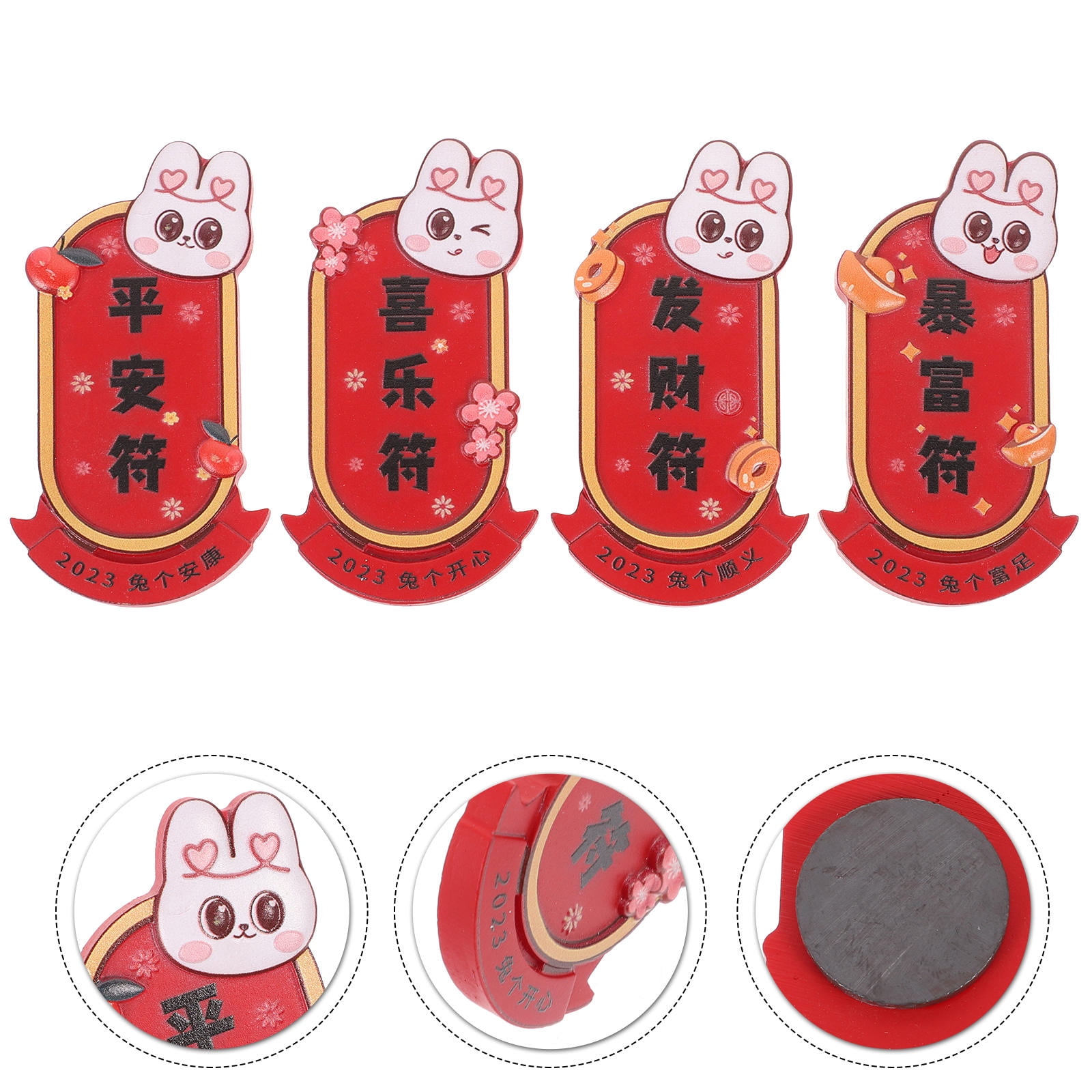 LEORX Lovely Red Bunny Fridge Made of Resin for Home Use with Adhesion ...