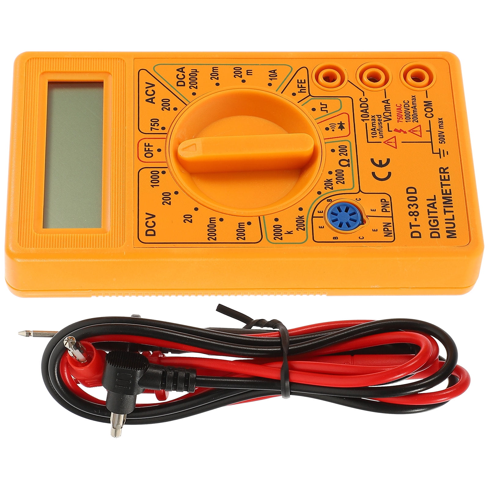 LEORX Mini Multimeter with Ampere Tester Yellow Continuity Buzzer Test ...