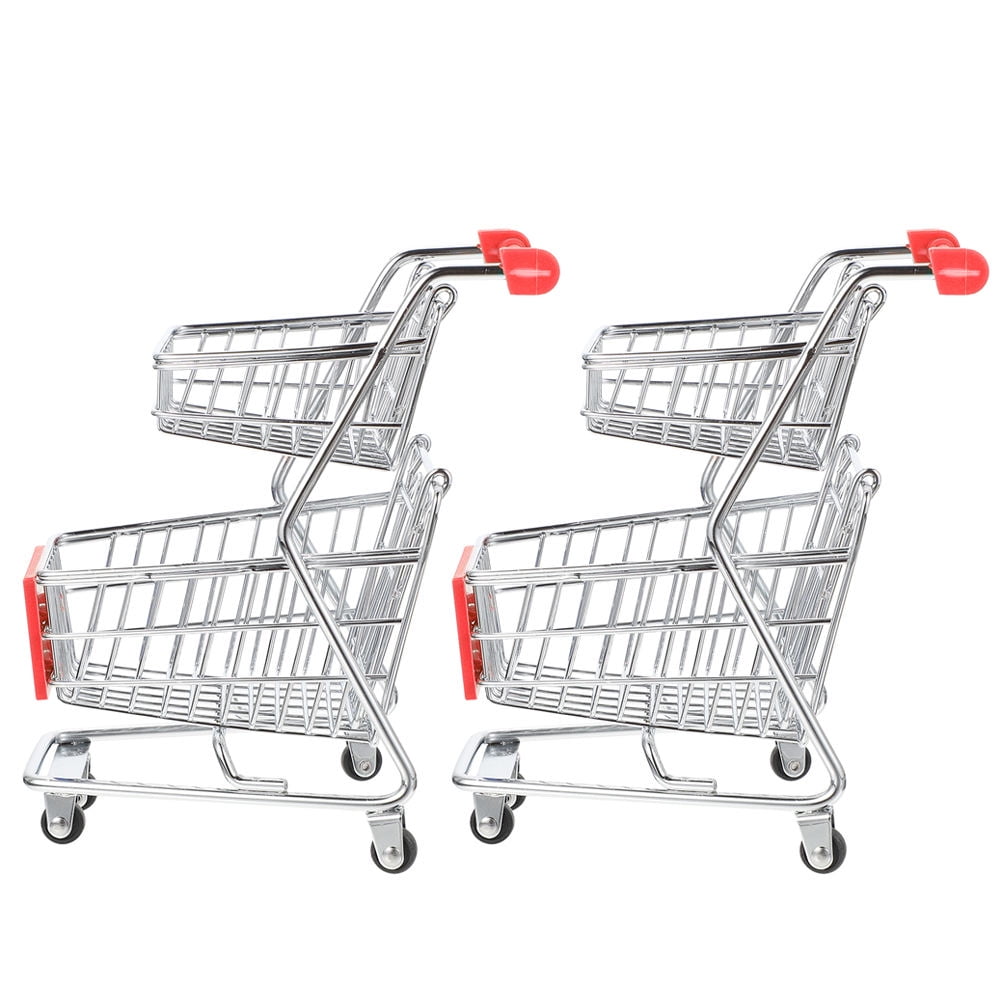 LEORX Mini Shopping Cart for Kids with Silver Color and Iron Plastic ...
