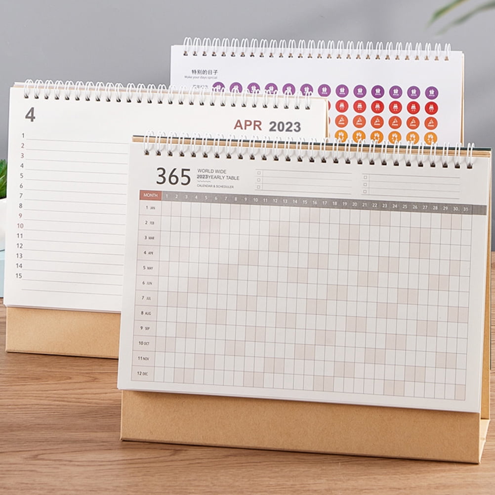 LEORX Monthly Calendar Small Desktop Decoration with Simple Design 1Set ...