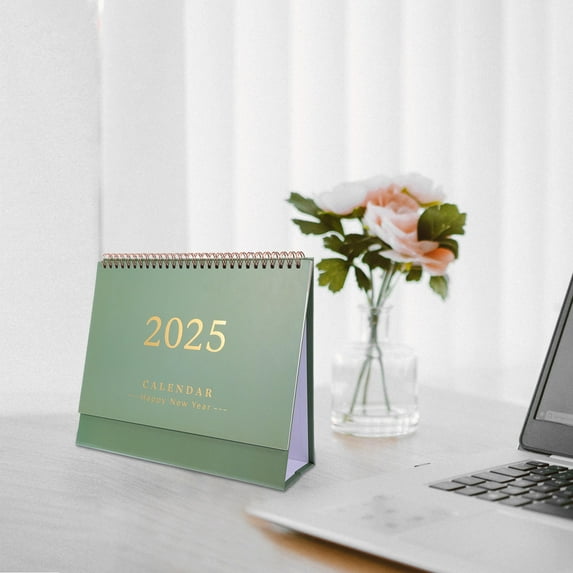 LEORX Monthly Calendar Table Top Calendar Dark Green Metal Note-taking ...